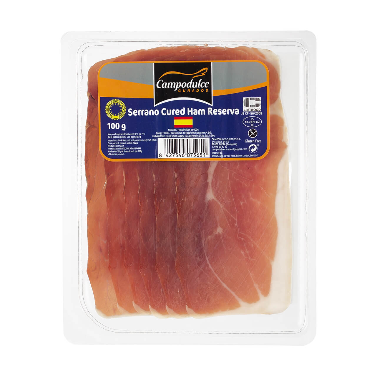 Campodulce Sliced Serrano Ham, 100g – Brindisa Spanish Foods